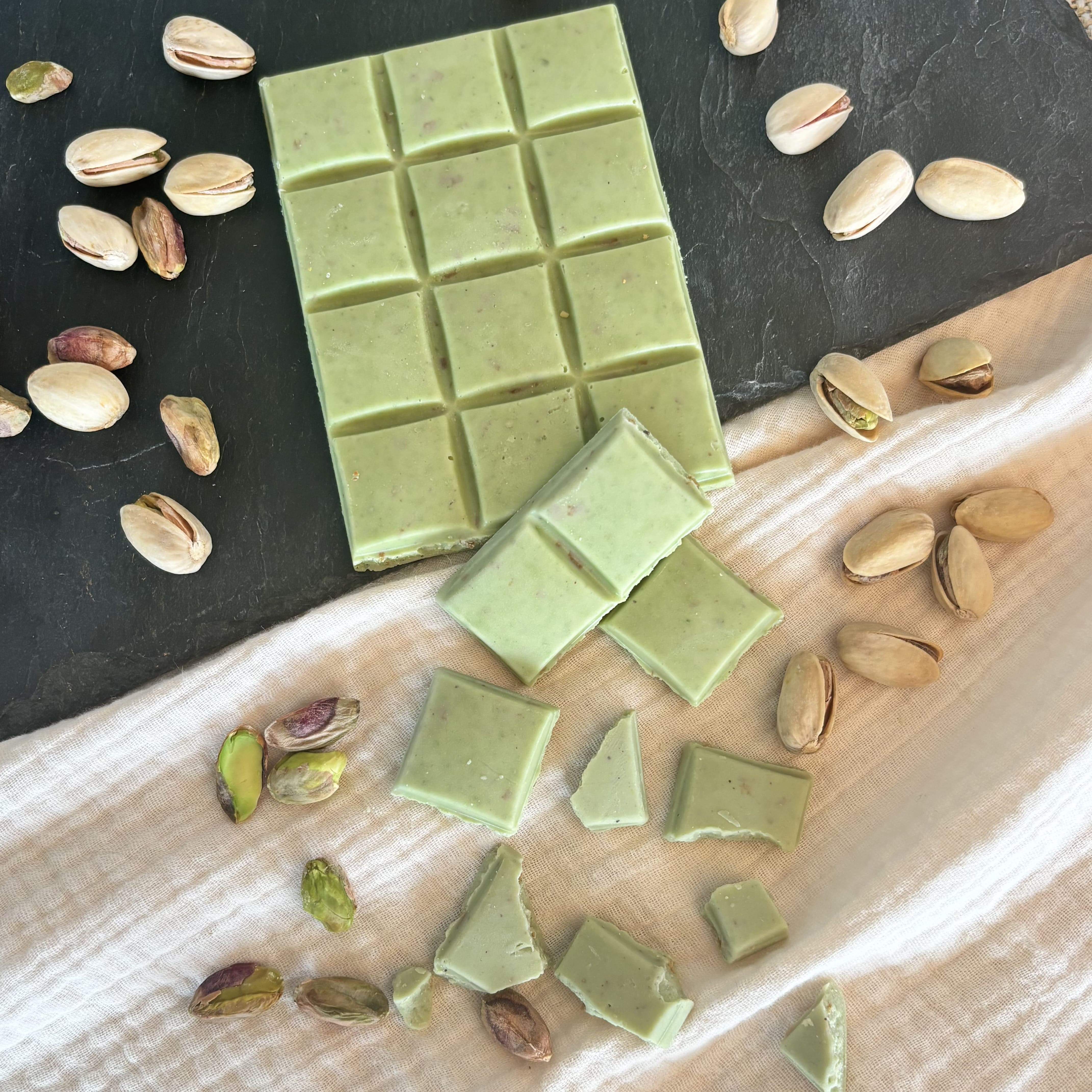 Tablette - Chocolat blanc & pistache 100g - Dubaï Style | Fortwenger